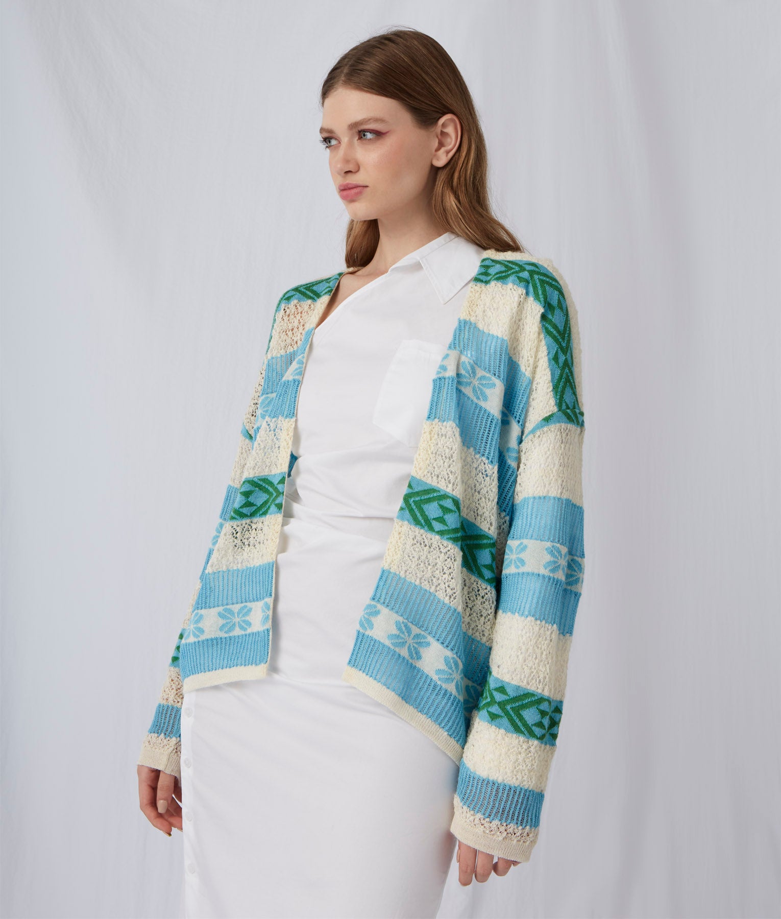 Lace & Jacquard Cardigan – Sol Alpaca USA