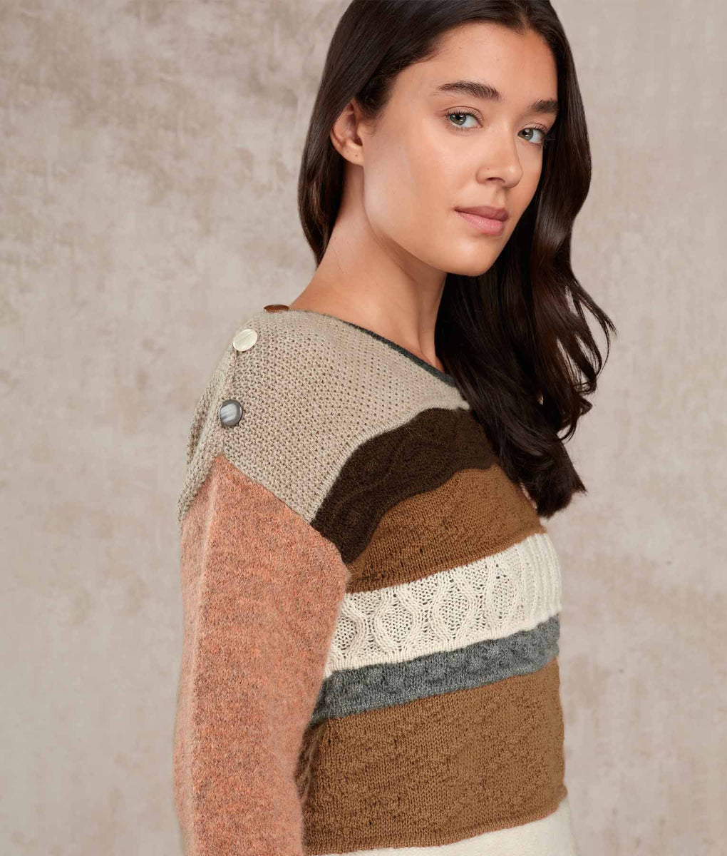 Stripes Neck Sweater – Sol Alpaca USA