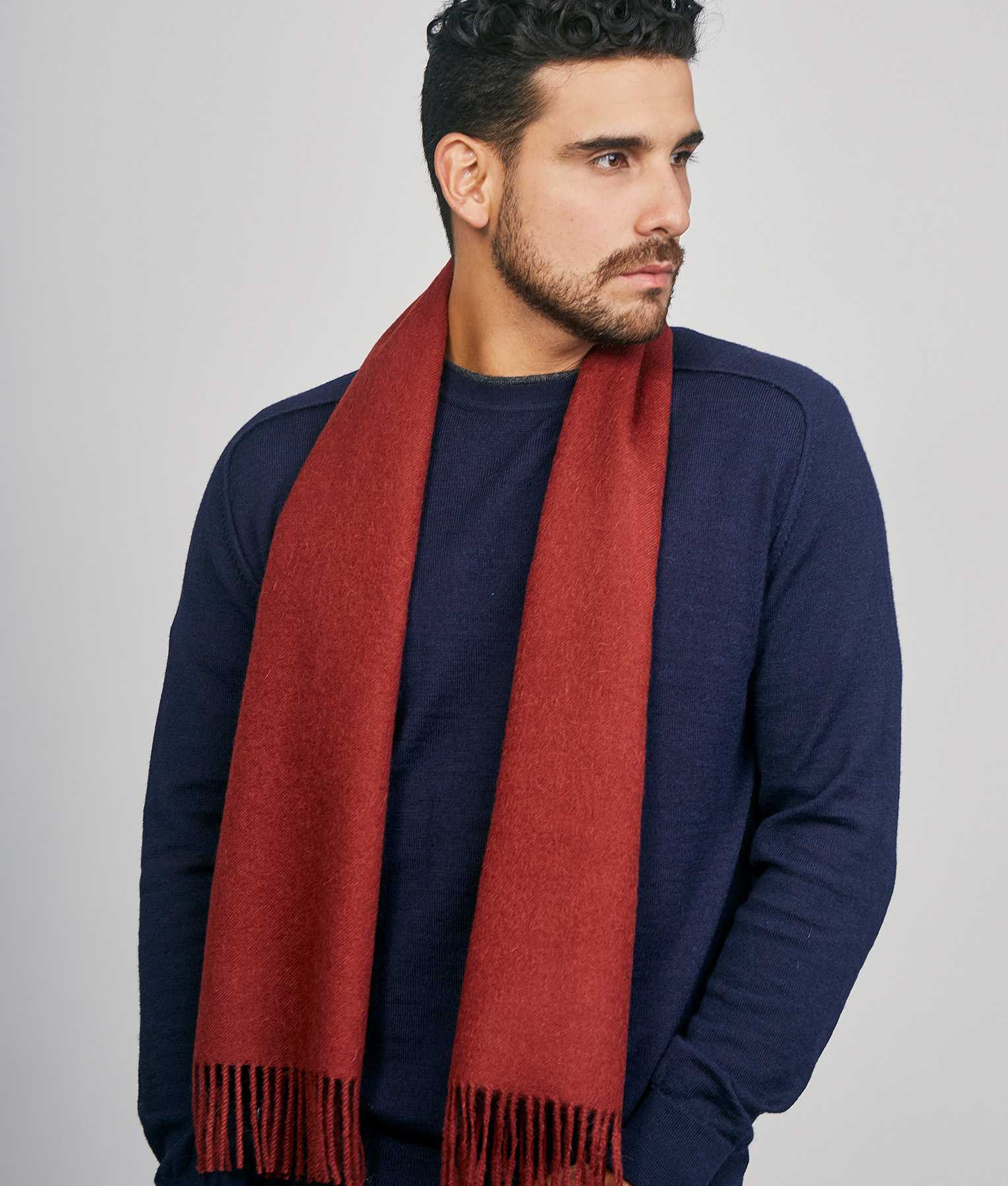 Long Brushed Scarf - Russed Brown